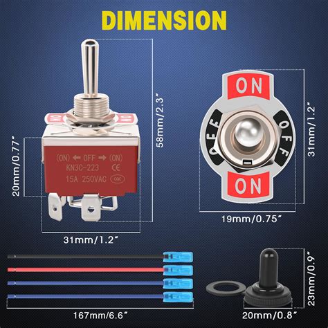 Getuscart Nilight 4pin Reverse Polarity Toggle Switch 2pcs 12v