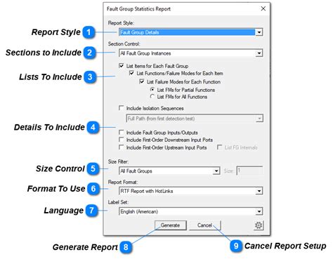 Topic Fault Group Statistics Report Setup