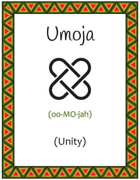 A Card With One Of The Kwanzaa Principles Symbol Umoja Means Unity In
