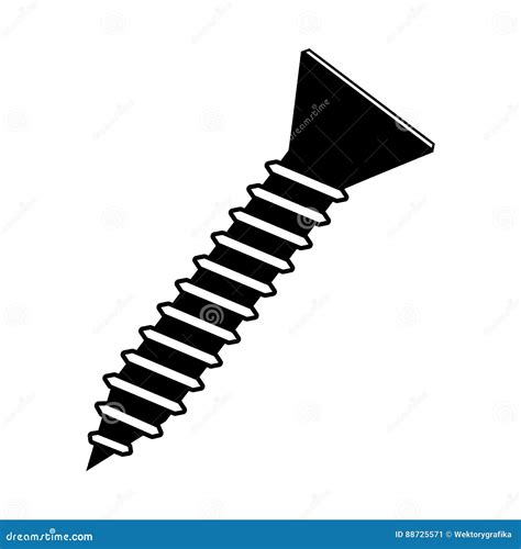 Diseño Del Icono Del Símbolo Del Vector De La Silueta Del Tornillo