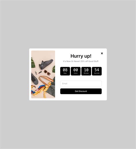 Sale Countdown Timer Pop Up Template Mailerlite