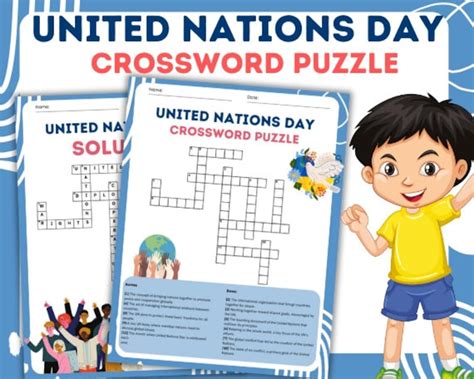 United Nations Day Crossword Puzzle Vocabulary And History Activity Etsy