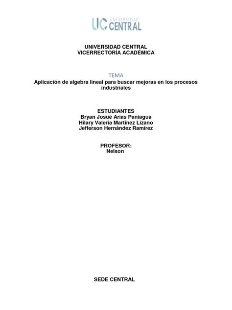 Proyecto Final Matematica 1 Pdf Matriz Matemáticas Determinante