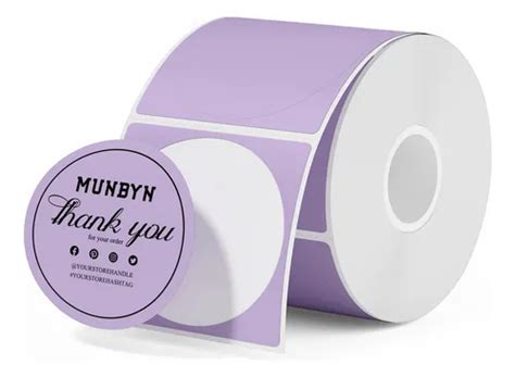 Etiquetas Adesivas Térmicas Munbyn Circle 5 Cm Roxas 750 Fol Frete Grátis