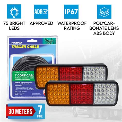 2x Led Tail Lights Stop Reverse Turn Indicator 12v Trailer Caravan