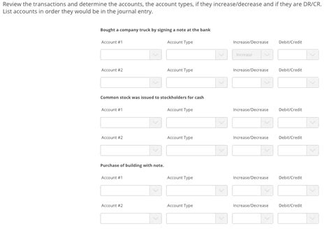 Solved Review The Transactions And Determine The Accounts