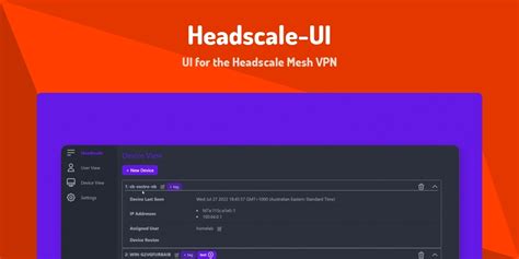 Headscale Ui Ui For The Headscale Mesh Vpn Made With Svelte