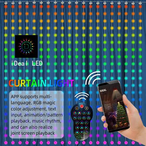 App Control Christmas Smart Rgb Pixel Addressable Curtain Lights Party