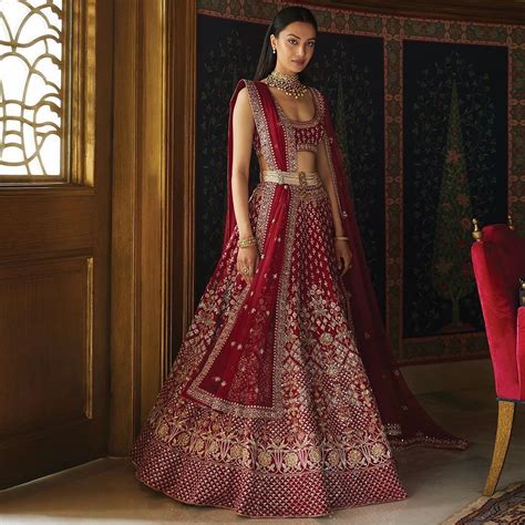 Indian Designer Maroon Lehenga Choli For Women Wedding And Party Wear
