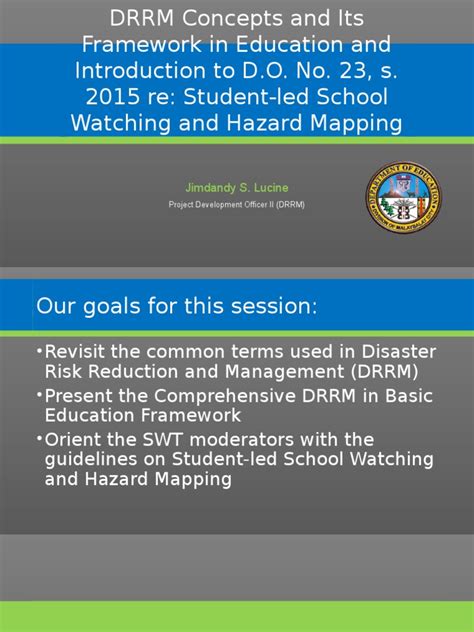 Drrm Concepts And Its Framework In Education Upload Version Pdf Disaster Risk Reduction