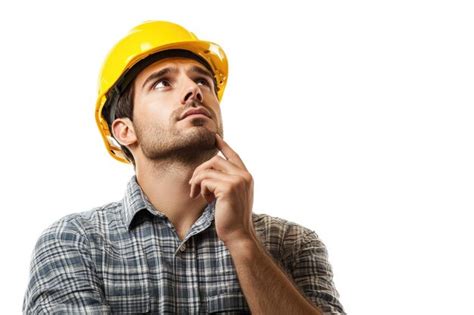 Worker Thinking Over White Background Premium Ai Generated Image