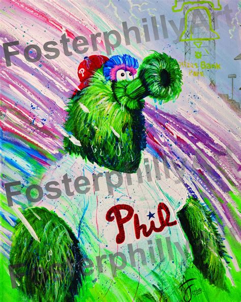 Philadelphia Sports Art Phillie Phanatic Custom Print Etsy