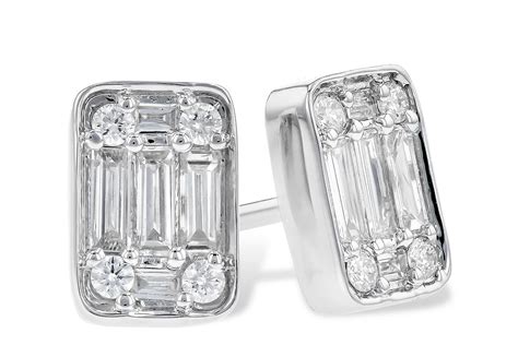 Rectangular Mosaic Diamond Earring