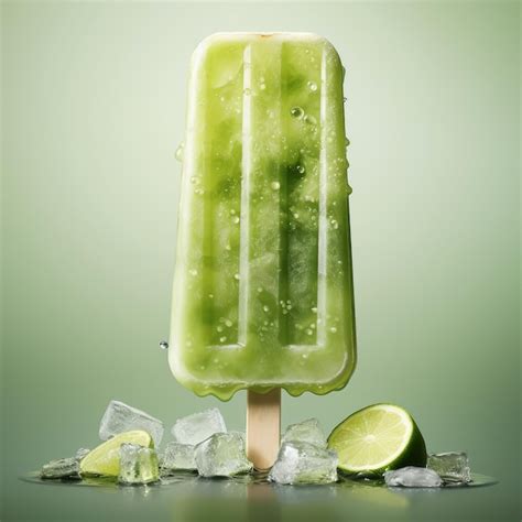 Premium Photo Light Mint Green Popsicle Carving Style