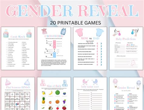 Gender Reveal Party Game Bundle Gender Reveal Games Gender Reveal