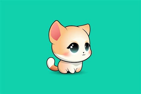 Premium Vector Cute Little Chibi Cat Illustration