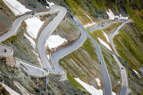 Stelvio Mountain Pass Impressive Dramatic Road In Italian Alps Italy