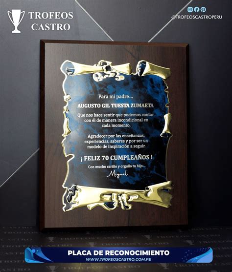 Placa De Reconocimiento 🖼️⁠ 🥇nuestros Precios Incluyen Igv 🥈delivery A