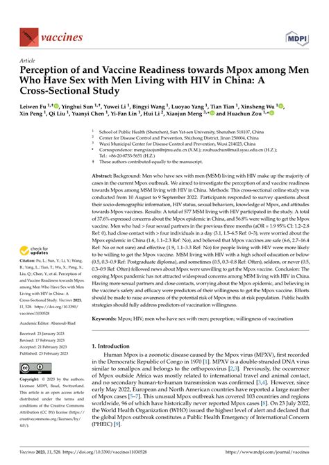 Pdf Perception Of And Vaccine Readiness Towards Mpox Among Men Who