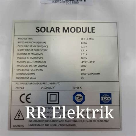 Promo Solar Panel Solar Cell Panel Surya 100wp Monocrystalline 100 Wp