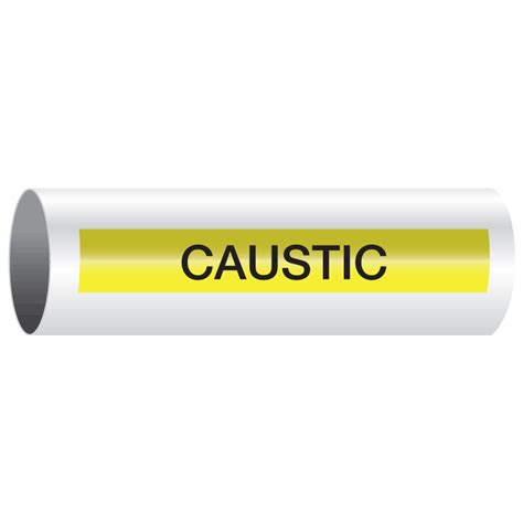 Self Adhesive Pipe Markers Caustic Seton