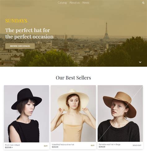 Heavenly Hat Store Shopify Themes