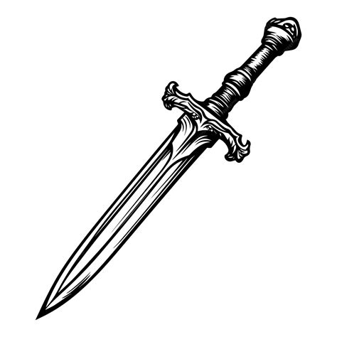 Vintage Dagger Vector Illustration On White Background Premium Ai
