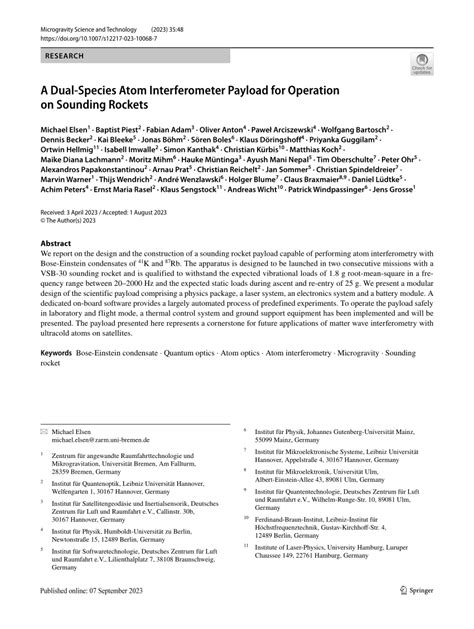 Pdf A Dual Species Atom Interferometer Payload For Operation On