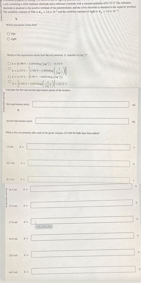 A Cell Containing A Silver Indicator Electrode And A
