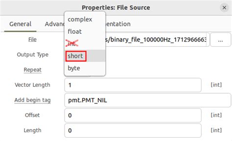 file reading binary files select real short type png gnu radio