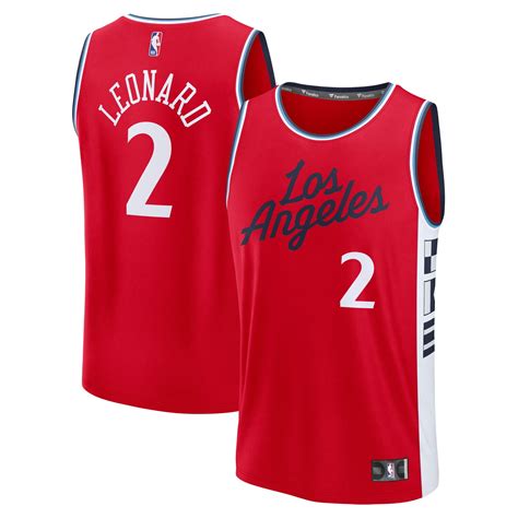 Youth Fanatics Kawhi Leonard Red La Clippers Fast Break Replica Player