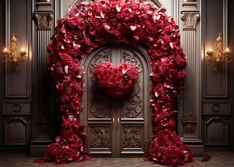 Avezano Rose Of Love Arch Backdrop For Valentines Day Photography