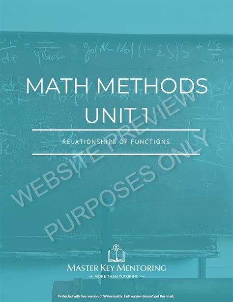 Math Methods Module 1 Master Key Mentoring