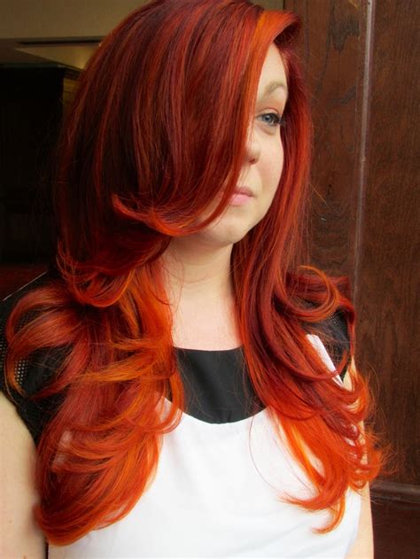 Fiery Red Ombré Fiery Red Hair Red Hair Long Hair Styles