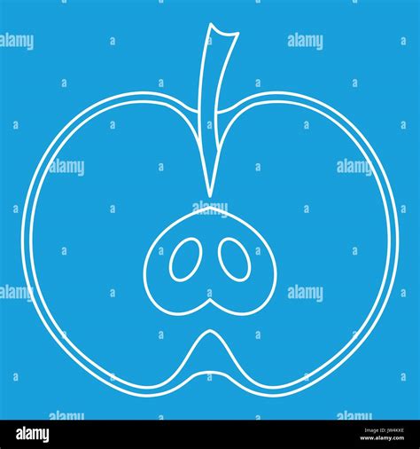 Half Apple Icon Outline Style Stock Vector Image And Art Alamy