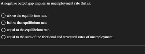 solved a negative output gap implies an unemployment rate