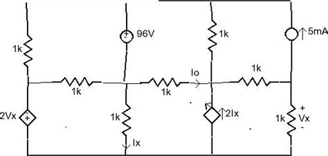solved find io in the network in the figure using nodal