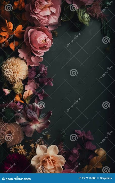 Floral Background Illustration With Light Texture Dark Colors