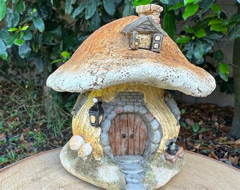 Whimsical Mushroom Fairy Cottage Miniature Gnome Garden House Fairy
