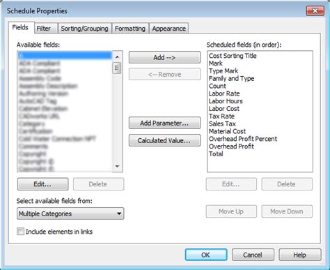 Bim Chapters Cost Estimating Directly In Revit