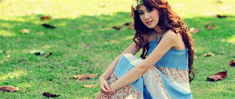 2560x1080 Resolution Girl Brunette Grass 2560x1080 Resolution