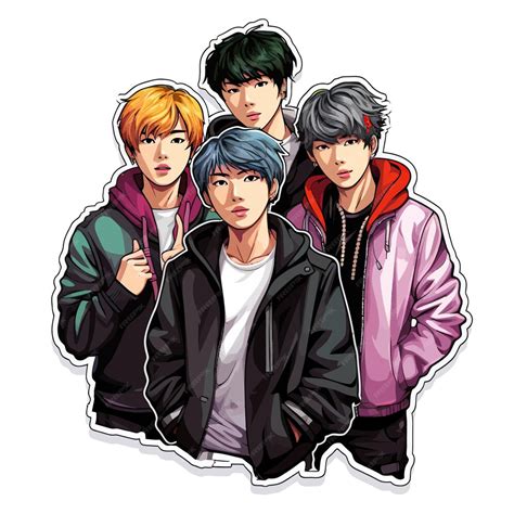 Premium Vector Bts Sticker White Background Vector