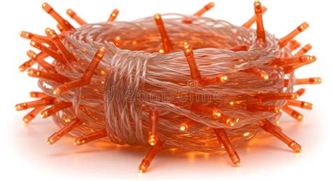 Orange Led String Lights On White Background Stock Illustration