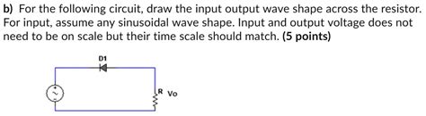 Solved For The Following Circuit Draw The Input Output Waveform Across The Resistor For The