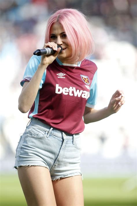 Pixie Lott Performs At West Ham Vs Everton Football Match Half Time In