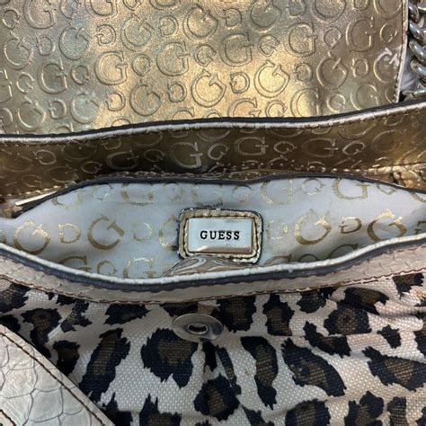 An Authentic Y2k Guess Leopard Print Bag With Metal Depop