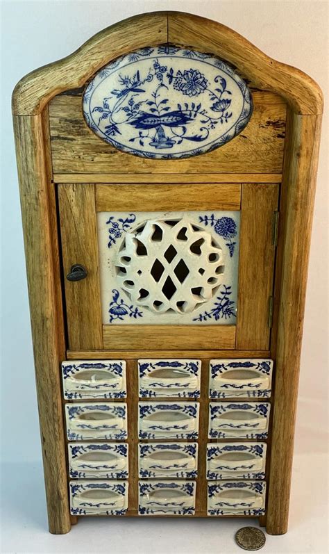 Lot Vintage Dutch Delft Kitchen 12 Canister And Spice Wall Hanging
