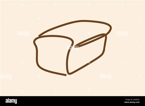 A Digital Illustration Vector Of A Single Line Loaf Of Bread Design On