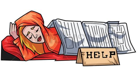 Wandering Homeless Woman Vector Cartoon Clipart Friendlystock