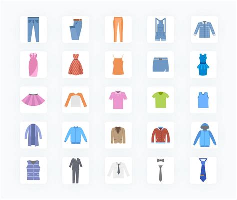 Clothe Items Flat Vector Icons S02142203 Infografolio